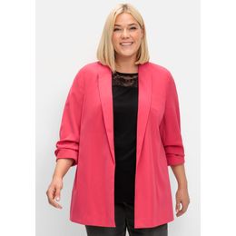 sheego Damen Longblazer "Longblazer", lila, Gr. 48, 100% Polyester, Blazer