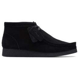 Clarks Herren Schn&uuml;rboots "Wallabee", Gr. 43, schwarz, Veloursleder, Schuhe, Desert Boots, High Top Sneaker mit Wechselfu&szlig;bett