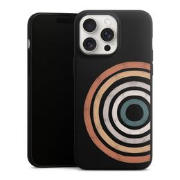 DeinDesign iPhone 15 Pro Max Handy Premium Silikon H&uuml;lle Handyh&uuml;lle schwarz Case Circle Rainbow Water Colour Silikon Premium Case