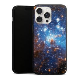 DeinDesign iPhone 15 Pro Max Handy Premium Silikon H&uuml;lle Handyh&uuml;lle schwarz Case Weltall Star Galaxy Silikon Premium Case