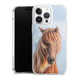 DeinDesign iPhone 14 Pro Max Handy Silikon H&uuml;lle Case transparent Handyh&uuml;lle Animals Animal Look Horse Silikon Case