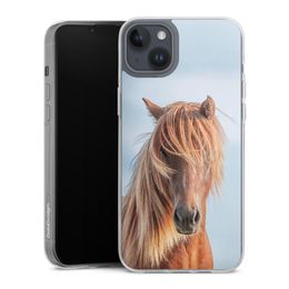 DeinDesign iPhone 14 Plus Handy Silikon H&uuml;lle Case transparent Handyh&uuml;lle Animals Animal Look Horse Silikon Case
