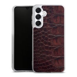 DeinDesign Galaxy A16 4G Handy Silikon H&uuml;lle Case transparent Handyh&uuml;lle Leather Crocodile Animal Print Silikon Case
