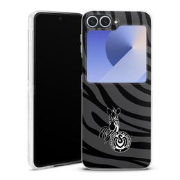 DeinDesign Galaxy Z Flip 7 FE Handy Hard Case Schutzh&uuml;lle transparent Smartphone Handy H&uuml;lle Msv Duisburg Zebra Muster Hard Case