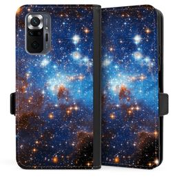 DeinDesign Xiaomi Redmi Note 10 Pro Handy Klapph&uuml;lle Handyh&uuml;lle aus Kunst Leder schwarz Flip Case Galaxy Weltall Star Sideflip mit langer Lasche