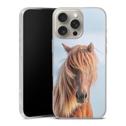 DeinDesign iPhone 16 Pro Max Handy Silikon H&uuml;lle Case transparent Handyh&uuml;lle Animals Animal Look Horse Silikon Case