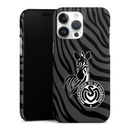 DeinDesign iPhone 14 Pro Max Handy Premium Case Smartphone Handyh&uuml;lle Schutzh&uuml;lle matt Zebra Msv Duisburg Muster Premium Case