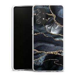 DeinDesign Galaxy A52s 5G Handy Silikon H&uuml;lle Case wei&szlig; Handyh&uuml;lle Marble Trends Glitzer Silikon Case