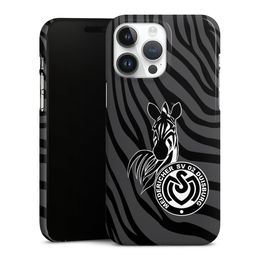 DeinDesign iPhone 14 Pro Max Handy Premium Case Smartphone Handyh&uuml;lle Schutzh&uuml;lle gl&auml;nzend Zebra Msv Duisburg Muster Premium Case