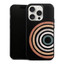 DeinDesign iPhone 15 Pro Handy Slim Case extra d&uuml;nn Silikon Handyh&uuml;lle schwarz H&uuml;lle Circle Rainbow Water Colour Silikon Slim Case
