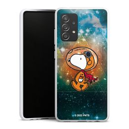 DeinDesign Galaxy A52s 5G Handy Silikon H&uuml;lle Case wei&szlig; Handyh&uuml;lle Official Licensed Product Snoopy Astronaut Silikon Case
