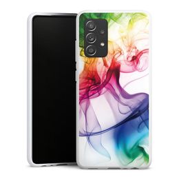 DeinDesign Galaxy A52s 5G Handy Silikon H&uuml;lle Case wei&szlig; Handyh&uuml;lle Colour Water Rainbow Silikon Case