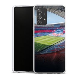 DeinDesign Galaxy A52s 5G Handy Silikon H&uuml;lle Case wei&szlig; Handyh&uuml;lle Fcb Stadium Fc Bayern M&uuml;nchen Silikon Case