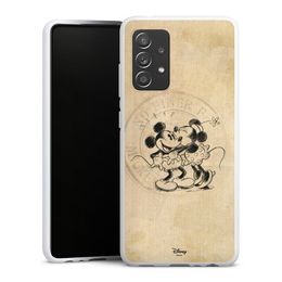 DeinDesign Galaxy A52s 5G Handy Silikon H&uuml;lle Case wei&szlig; Handyh&uuml;lle Minnie Mouse Vintage Mickey Mouse Silikon Case