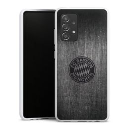 DeinDesign Galaxy A52s 5G Handy Silikon H&uuml;lle Case wei&szlig; Handyh&uuml;lle Metallic Look Fcb Fc Bayern M&uuml;nchen Silikon Case