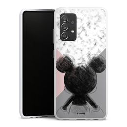 DeinDesign Galaxy A52s 5G Handy Silikon H&uuml;lle Case wei&szlig; Handyh&uuml;lle Mickey Mouse Disney Marble Silikon Case