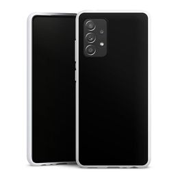 DeinDesign Galaxy A52s 5G Handy Silikon H&uuml;lle Case wei&szlig; Handyh&uuml;lle Colour Unicoloured Black Silikon Case