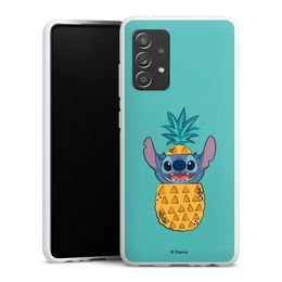 DeinDesign Galaxy A52s 5G Handy Silikon H&uuml;lle Case wei&szlig; Handyh&uuml;lle Pineapple Lilo & Stitch Disney Silikon Case