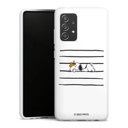 DeinDesign Galaxy A52s 5G Handy Silikon H&uuml;lle Case wei&szlig; Handyh&uuml;lle Snoopy Peanuts Dog Silikon Case