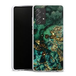 DeinDesign Galaxy A52s 5G Handy Silikon H&uuml;lle Case wei&szlig; Handyh&uuml;lle Marble Muster Glitzer Silikon Case