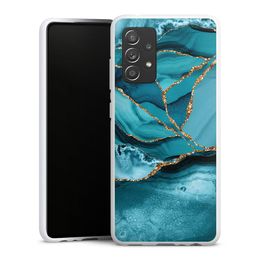 DeinDesign Galaxy A52s 5G Handy Silikon H&uuml;lle Case wei&szlig; Handyh&uuml;lle Glitzer Marble Gemstone Silikon Case