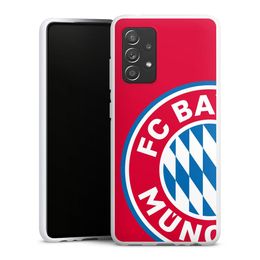 DeinDesign Galaxy A52s 5G Handy Silikon H&uuml;lle Case wei&szlig; Handyh&uuml;lle Official Licensed Product Fcb Fc Bayern M&uuml;nchen Silikon Case