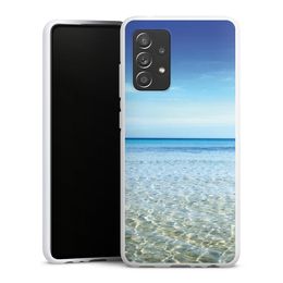 DeinDesign Galaxy A52s 5G Handy Silikon H&uuml;lle Case wei&szlig; Handyh&uuml;lle Urlaub Sky Ocean Silikon Case