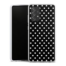 DeinDesign Galaxy A52s 5G Handy Silikon H&uuml;lle Case wei&szlig; Handyh&uuml;lle Points Polka Dots Retro Silikon Case
