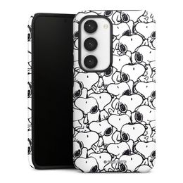 DeinDesign Galaxy S23 Handy Panzer Handyh&uuml;lle robuste Outdoor H&uuml;lle Schutzh&uuml;lle matt Peanuts Snoopy Muster Tough Case