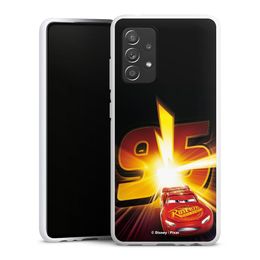 DeinDesign Galaxy A52s 5G Handy Silikon H&uuml;lle Case wei&szlig; Handyh&uuml;lle Official Licensed Product Cars Lightning Mcqueen 95 Silikon Case