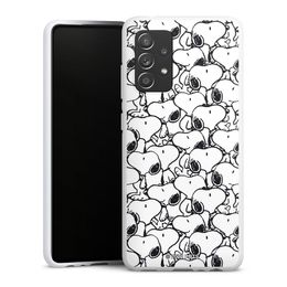 DeinDesign Galaxy A52s 5G Handy Silikon H&uuml;lle Case wei&szlig; Handyh&uuml;lle Muster Peanuts Snoopy Silikon Case