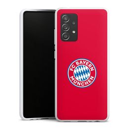 DeinDesign Galaxy A52s 5G Handy Silikon H&uuml;lle Case wei&szlig; Handyh&uuml;lle Fc Bayern M&uuml;nchen Fcb Logo Silikon Case