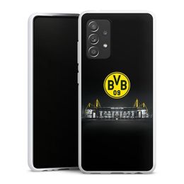 DeinDesign Galaxy A52s 5G Handy Silikon H&uuml;lle Case wei&szlig; Handyh&uuml;lle Bvb Stadium Borussia Dortmund Silikon Case