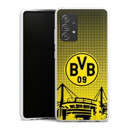 DeinDesign Galaxy A52s 5G Handy Silikon H&uuml;lle Case wei&szlig; Handyh&uuml;lle Bvb Stadium Borussia Dortmund Silikon Case
