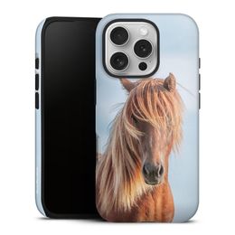 DeinDesign iPhone 16 Pro Handy Panzer Handyh&uuml;lle robuste Outdoor H&uuml;lle Schutzh&uuml;lle matt Animals Animal Look Horse Tough Case