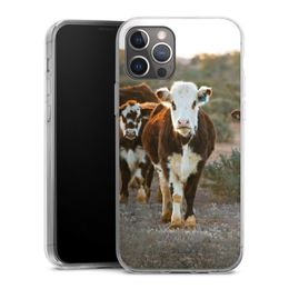 DeinDesign iPhone 12 Pro Handy Silikon H&uuml;lle Case transparent Handyh&uuml;lle Cow Farmer Calf Silikon Case