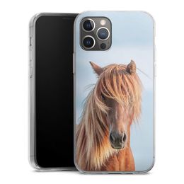DeinDesign iPhone 12 Pro Handy Silikon H&uuml;lle Case transparent Handyh&uuml;lle Animals Animal Look Horse Silikon Case
