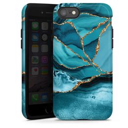 DeinDesign iPhone SE (2022) Handy Panzer Handyh&uuml;lle robuste Outdoor H&uuml;lle Schutzh&uuml;lle gl&auml;nzend Glitzer Marble Gemstone Tough Case