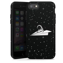 DeinDesign iPhone SE (2022) Handy Panzer Handyh&uuml;lle robuste Outdoor H&uuml;lle Schutzh&uuml;lle gl&auml;nzend Astronaut Comic Paper Tough Case