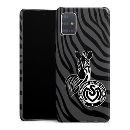 DeinDesign Galaxy A51 Handy Premium Case Smartphone Handyh&uuml;lle Schutzh&uuml;lle gl&auml;nzend Zebra Msv Duisburg Muster Premium Case