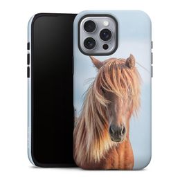 DeinDesign iPhone 16 Pro Max Handy Panzer Handyh&uuml;lle robuste Outdoor H&uuml;lle Schutzh&uuml;lle gl&auml;nzend Animals Animal Look Horse Tough Case