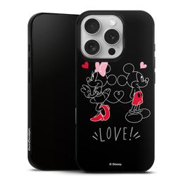 DeinDesign iPhone 16 Pro Handy Slim Case extra d&uuml;nn Silikon Handyh&uuml;lle schwarz H&uuml;lle Disney Love Silikon Slim Case