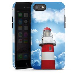 DeinDesign iPhone SE (2020) Handy Panzer Handyh&uuml;lle robuste Outdoor H&uuml;lle Schutzh&uuml;lle gl&auml;nzend Sky Lighthouse Cloud Tough Case