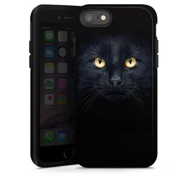 DeinDesign iPhone SE (2022) Handy Panzer Handyh&uuml;lle robuste Outdoor H&uuml;lle Schutzh&uuml;lle gl&auml;nzend Black Eye Cat Tough Case