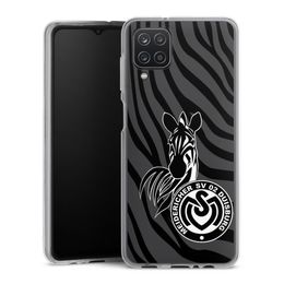 DeinDesign Galaxy A12 Handy Silikon H&uuml;lle Case transparent Handyh&uuml;lle Msv Duisburg Zebra Muster Silikon Case