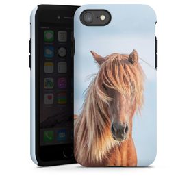 DeinDesign iPhone SE (2022) Handy Panzer Handyh&uuml;lle robuste Outdoor H&uuml;lle Schutzh&uuml;lle matt Horse Animals Animal Look Tough Case