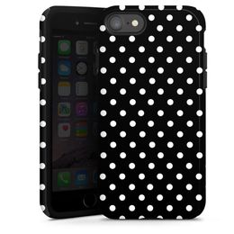 DeinDesign iPhone SE (2020) Handy Panzer Handyh&uuml;lle robuste Outdoor H&uuml;lle Schutzh&uuml;lle gl&auml;nzend Points Retro Polka Dots Tough Case