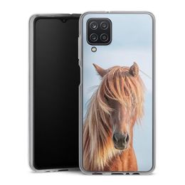 DeinDesign Galaxy A12 Handy Silikon H&uuml;lle Case transparent Handyh&uuml;lle Animals Animal Look Horse Silikon Case
