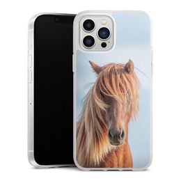 DeinDesign iPhone 13 Pro Max Handy Silikon H&uuml;lle Case transparent Handyh&uuml;lle Animals Animal Look Horse Silikon Case
