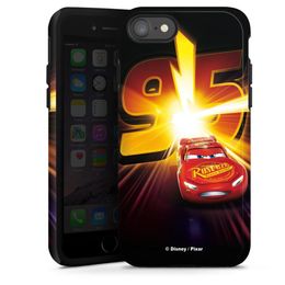 DeinDesign iPhone SE (2020) Handy Panzer Handyh&uuml;lle robuste Outdoor H&uuml;lle Schutzh&uuml;lle gl&auml;nzend Cars Lightning Mcqueen 95 Official Licensed Product Tough Case